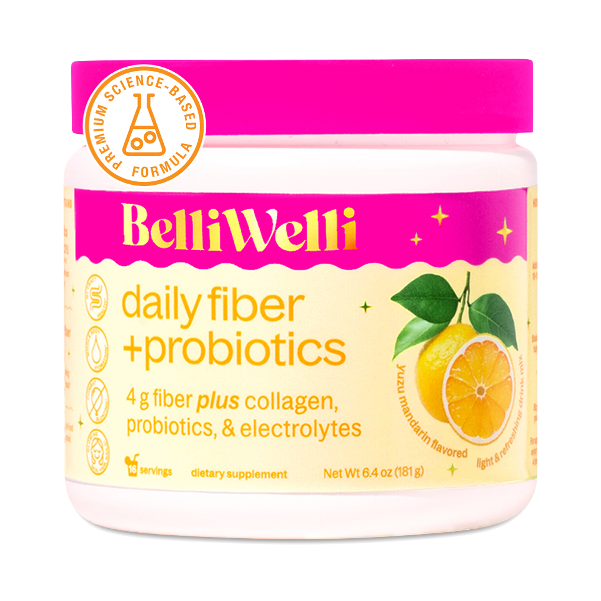BelliWelli Daily Fiber + Probiotic, Yuzu Mandarin | Thrive Market