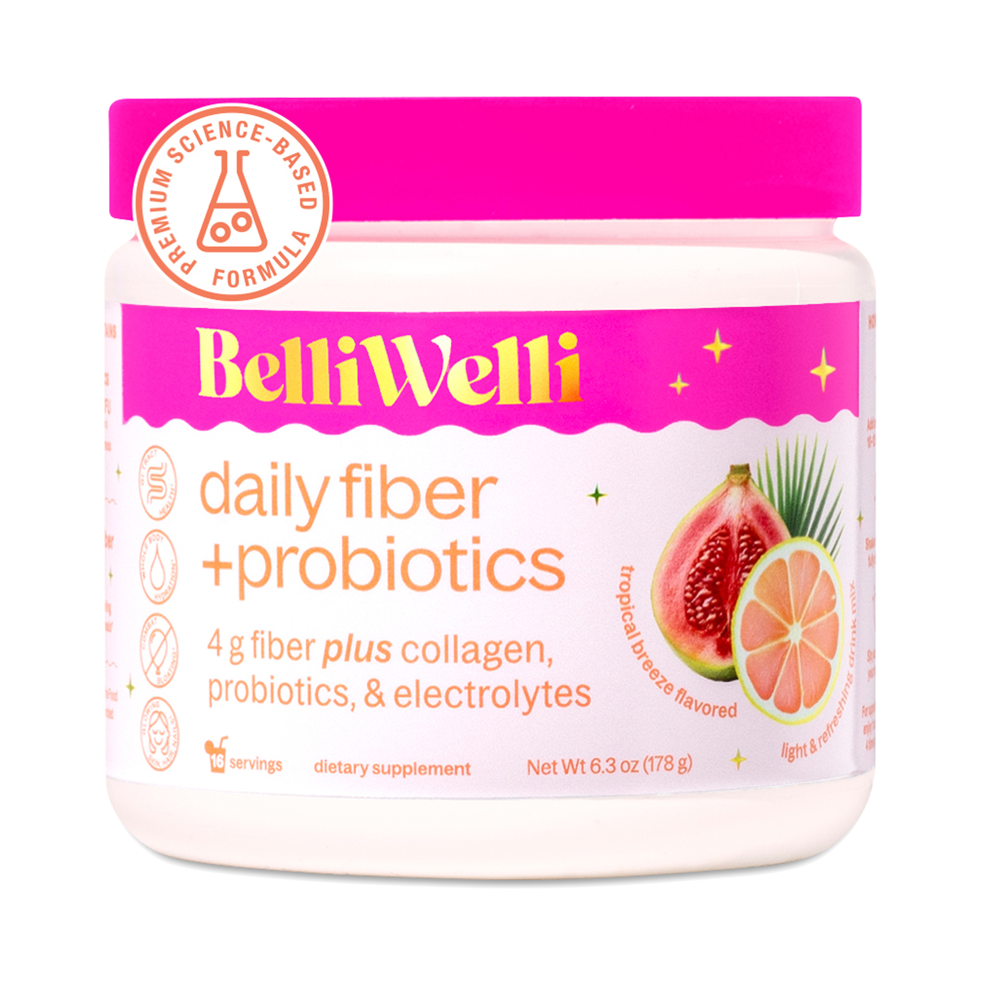 BelliWelli Daily Fiber + Probiotic, Tropical Breeze | Thrive Market
