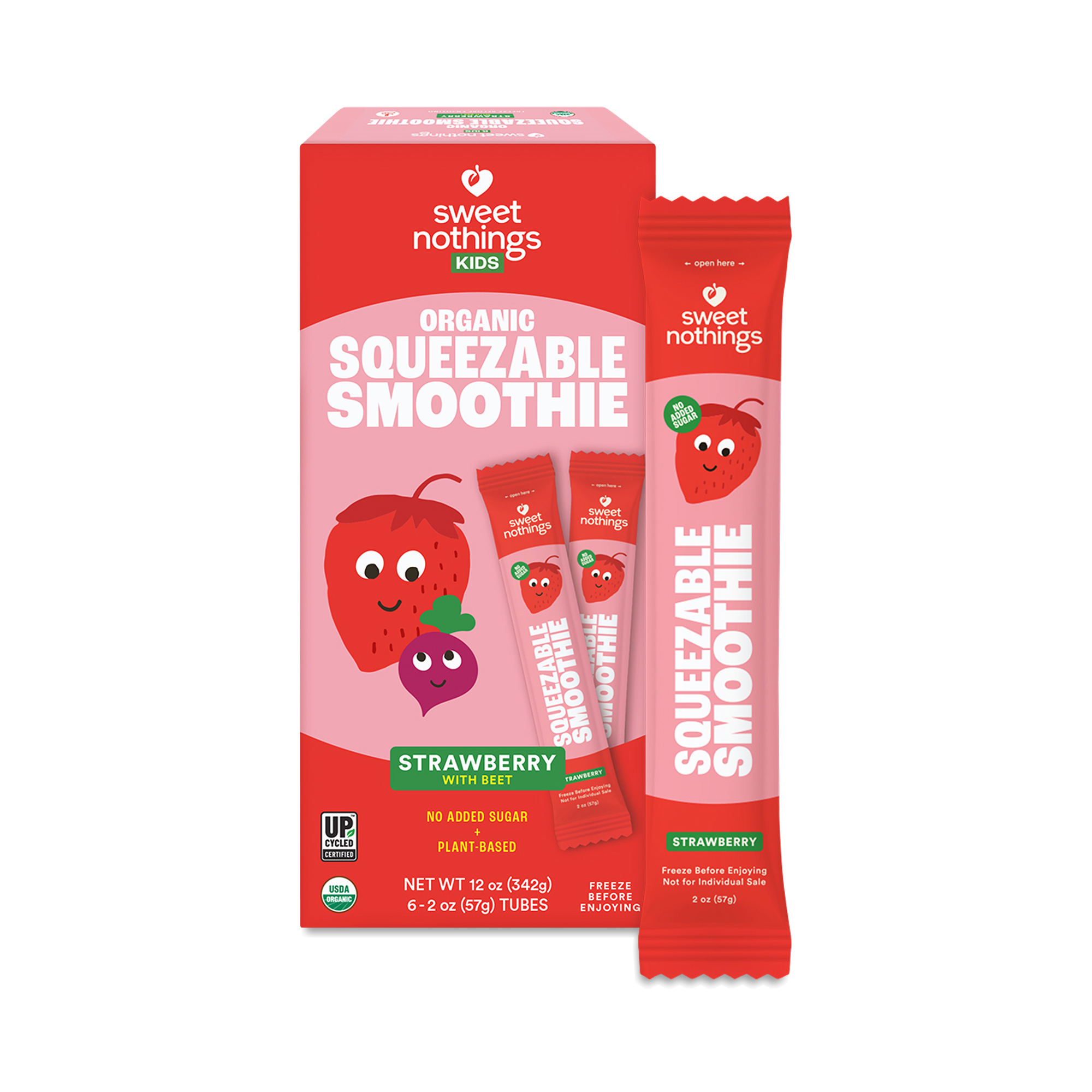 Sweet Nothings Kids Strawberry & Beet Squeezable Smoothie | Thrive Market