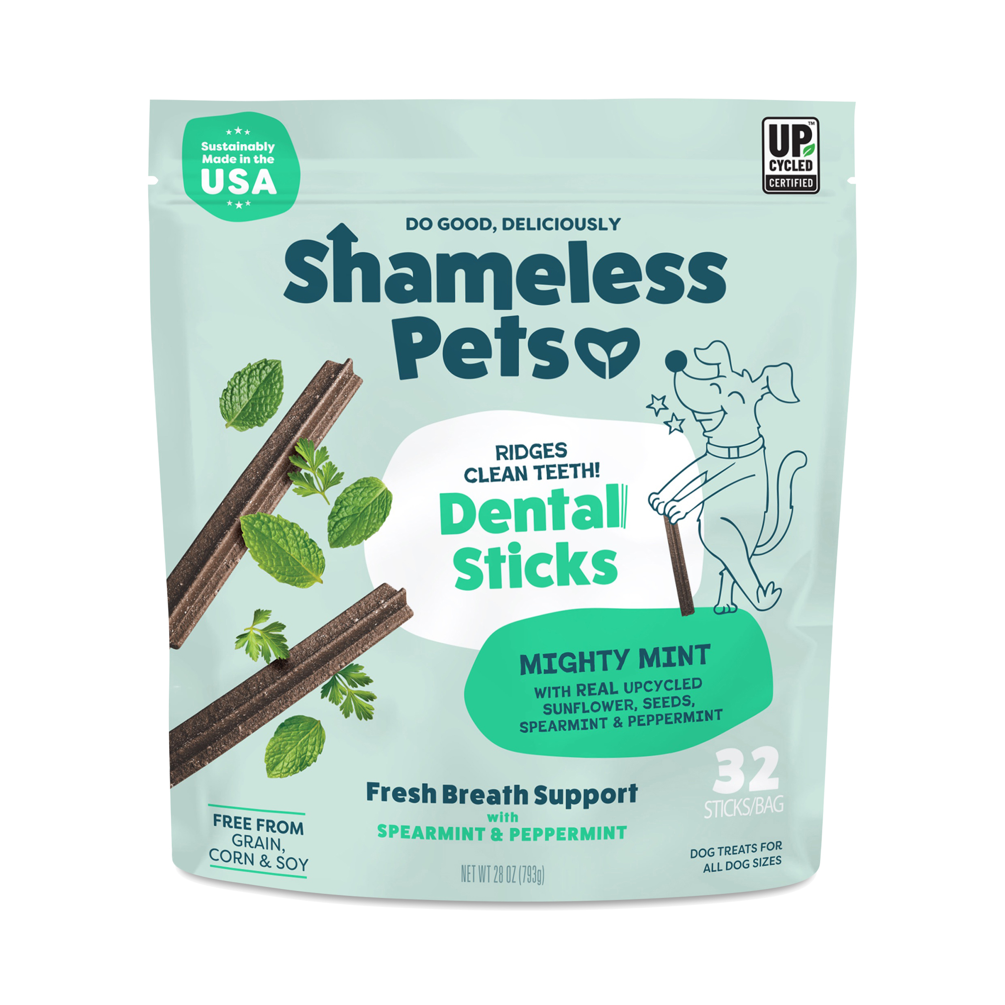 Shameless Pets Dental Sticks Dog Treats, Mighty Mint, Value Size ...