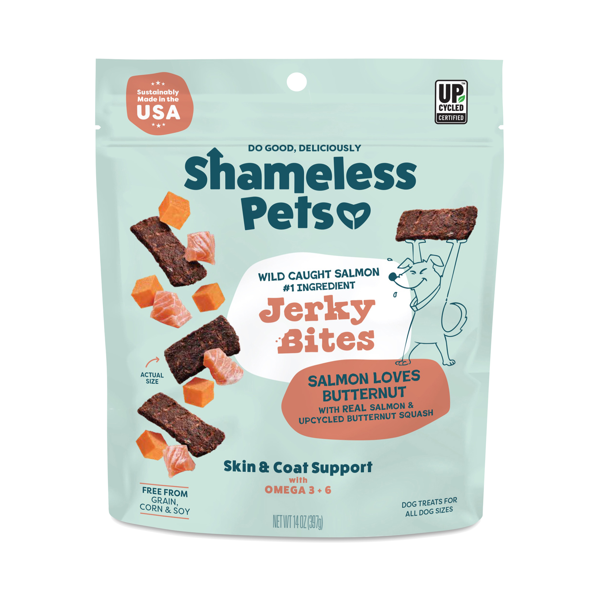 Shameless Pets Jerky Bites Dog Treats, Salmon Loves Butternut, Value ...