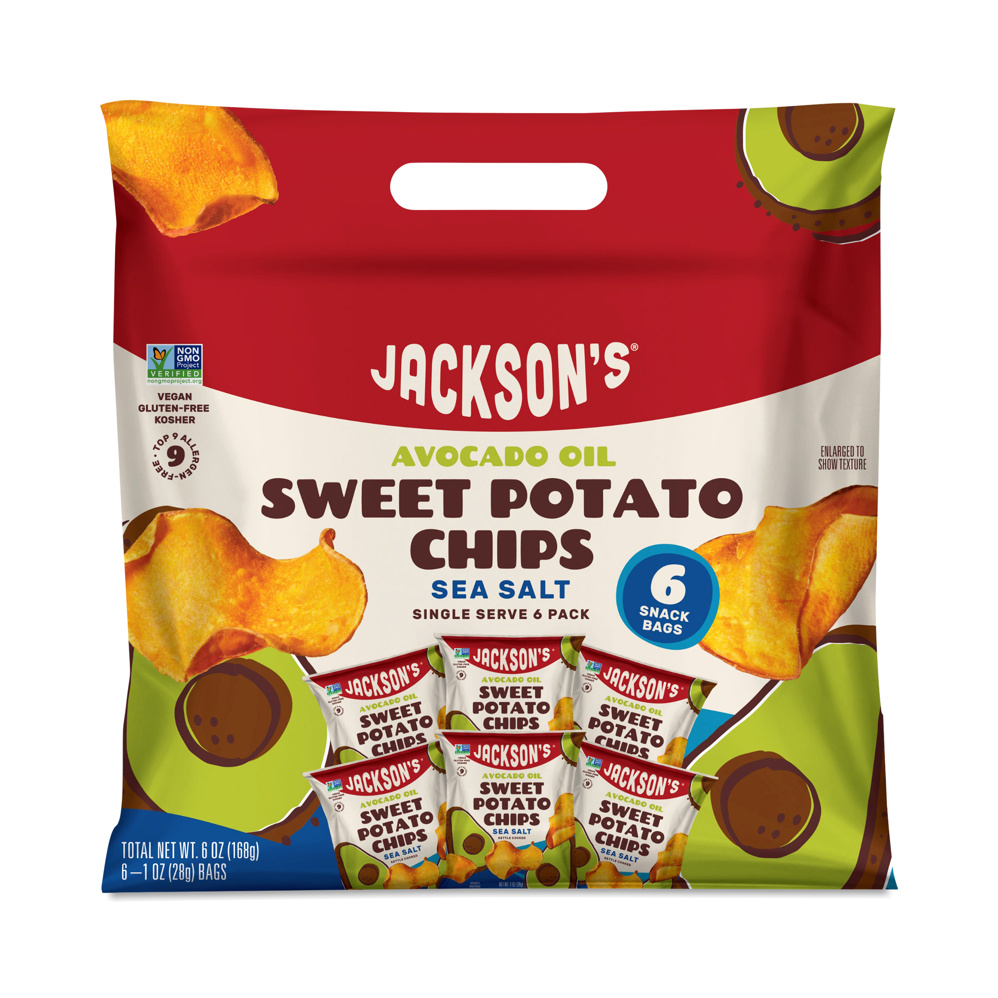 Jackson's Avocado Oil Sweet Potato Chips, Sea Salt Snack Bags | Thrive ...