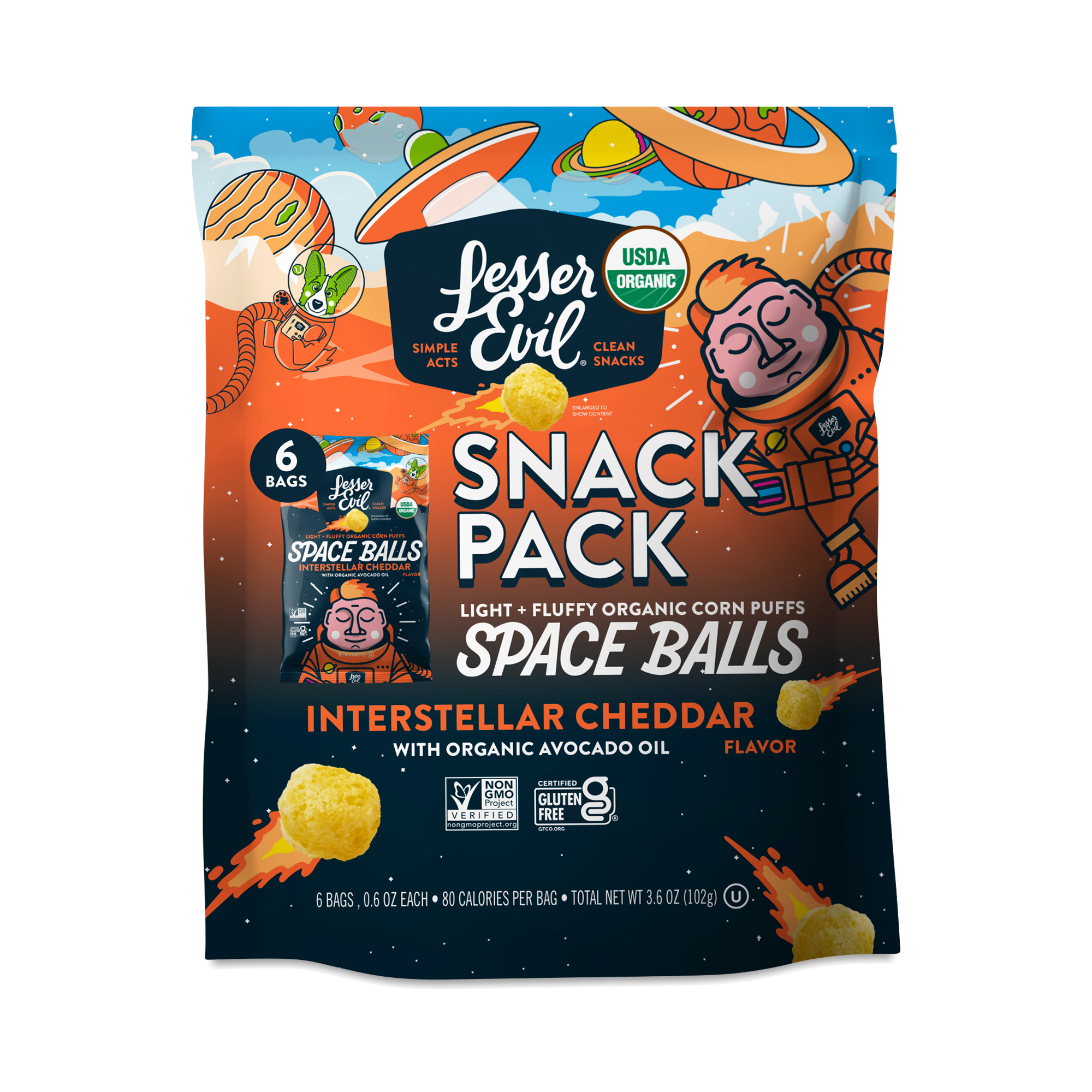 Lesserevil Space Balls, Interstellar Cheddar, Snack | Fig App