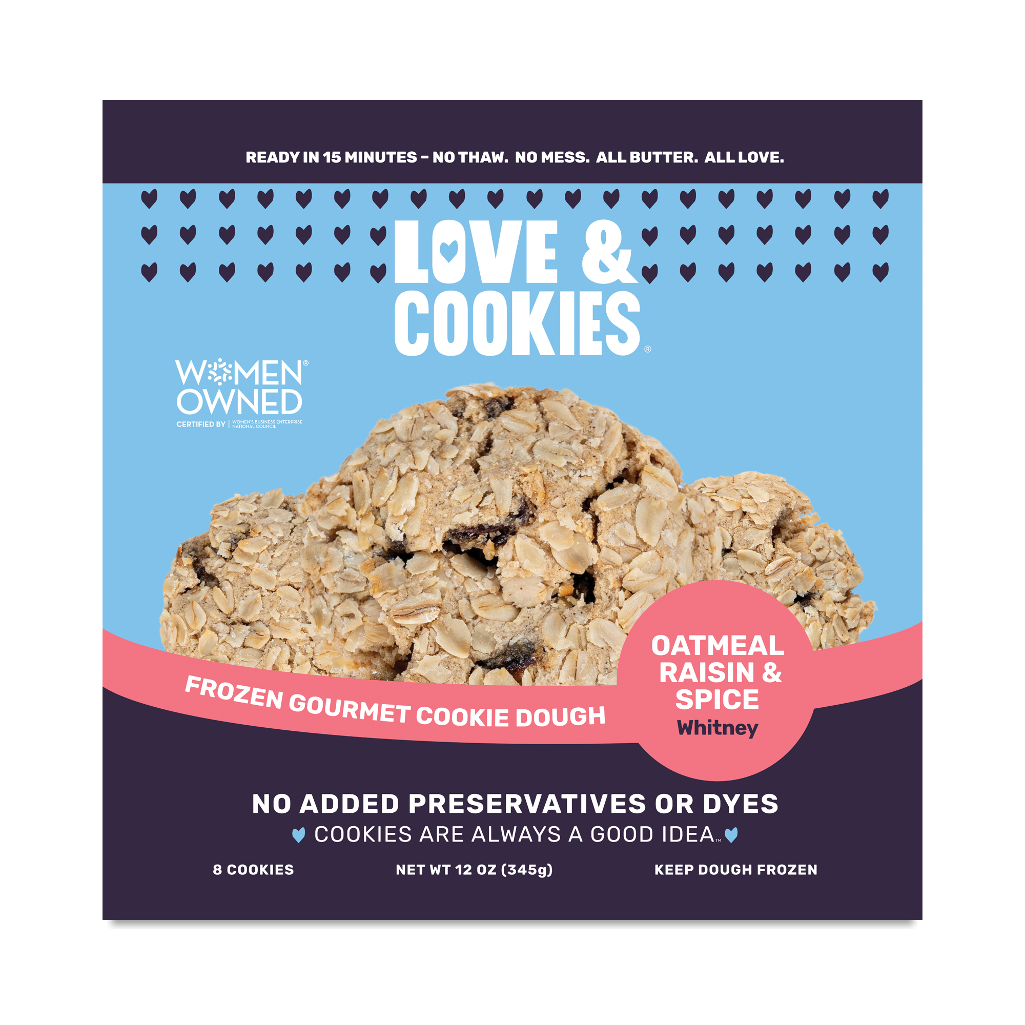 Love&Cookies Gourmet Cookie Dough, Oatmeal Raisin | Thrive Market