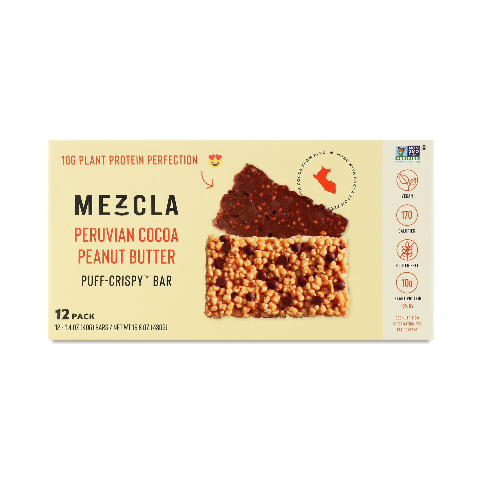 Mezcla Puff-Crispy Bar, Peruvian Cocoa Peanut Butter | Thrive Market