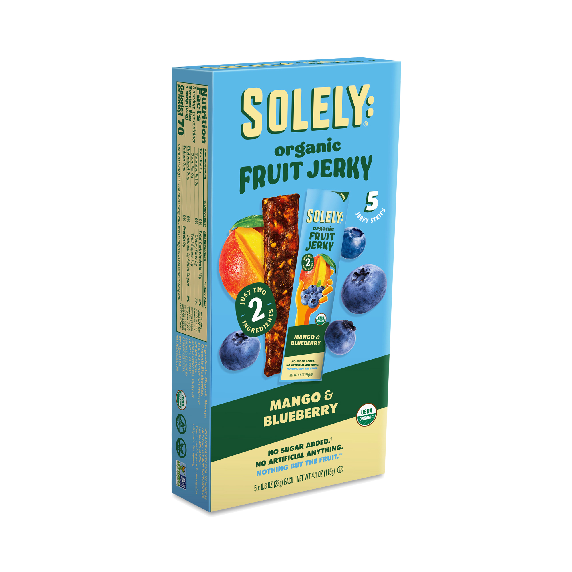 Solely Organic Fruit Jerky Multipack, Mango & Blueberry | Thrive Market