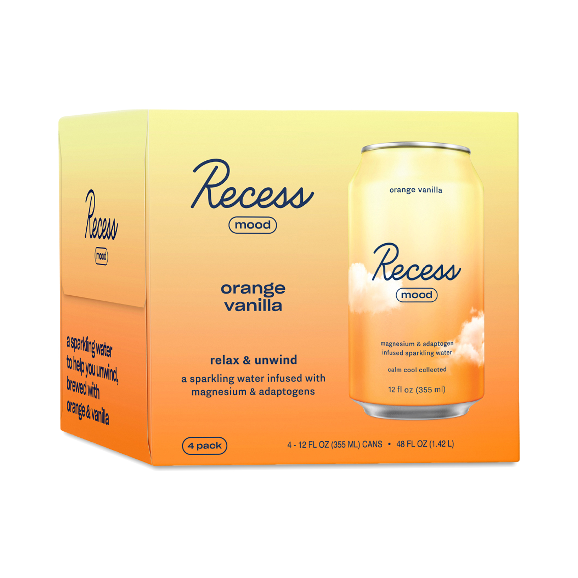 Recess Magnesium Infused Sparkling Water, Orange Vanilla | Thrive Market