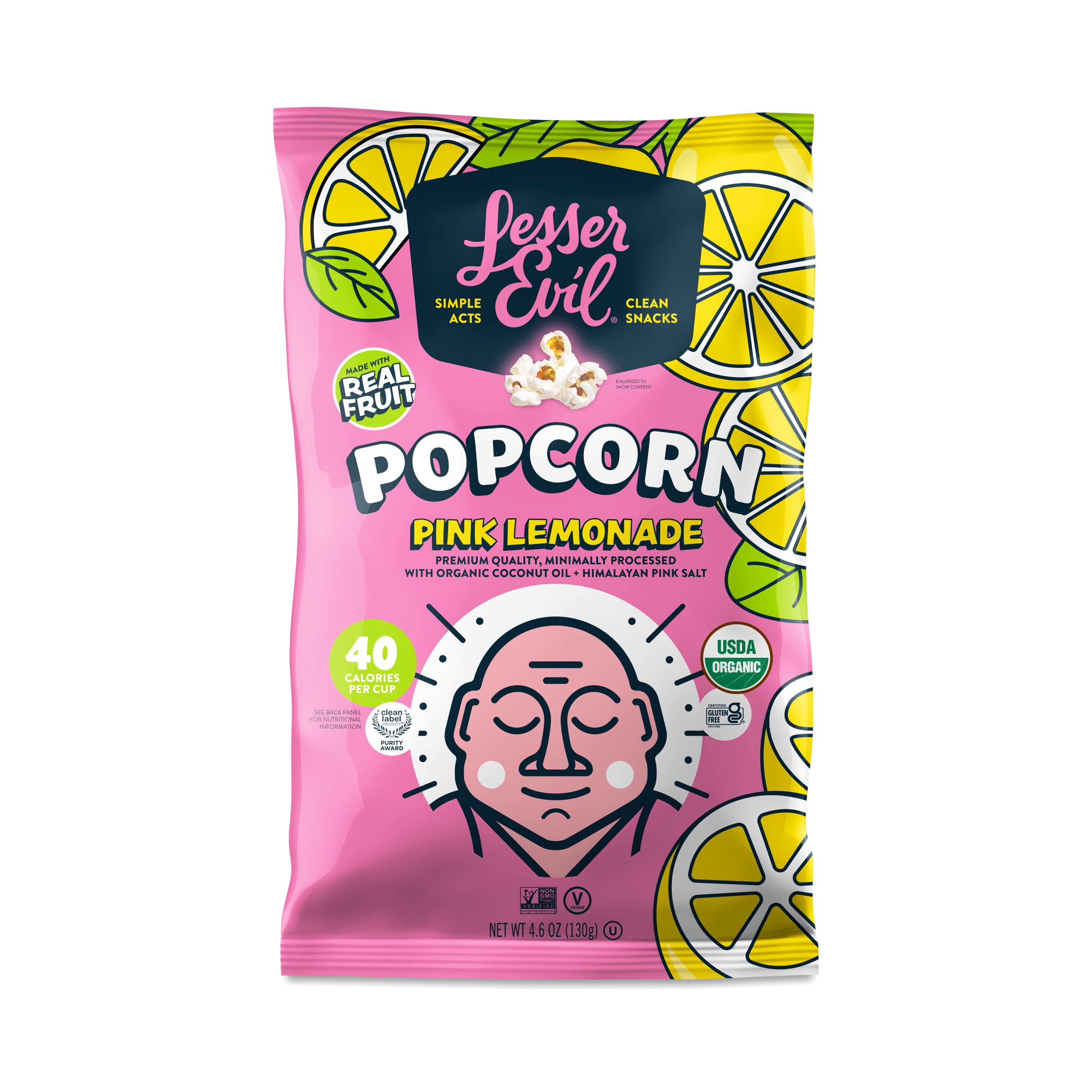 LesserEvil Organic Popcorn, Pink Lemonade | Thrive Market