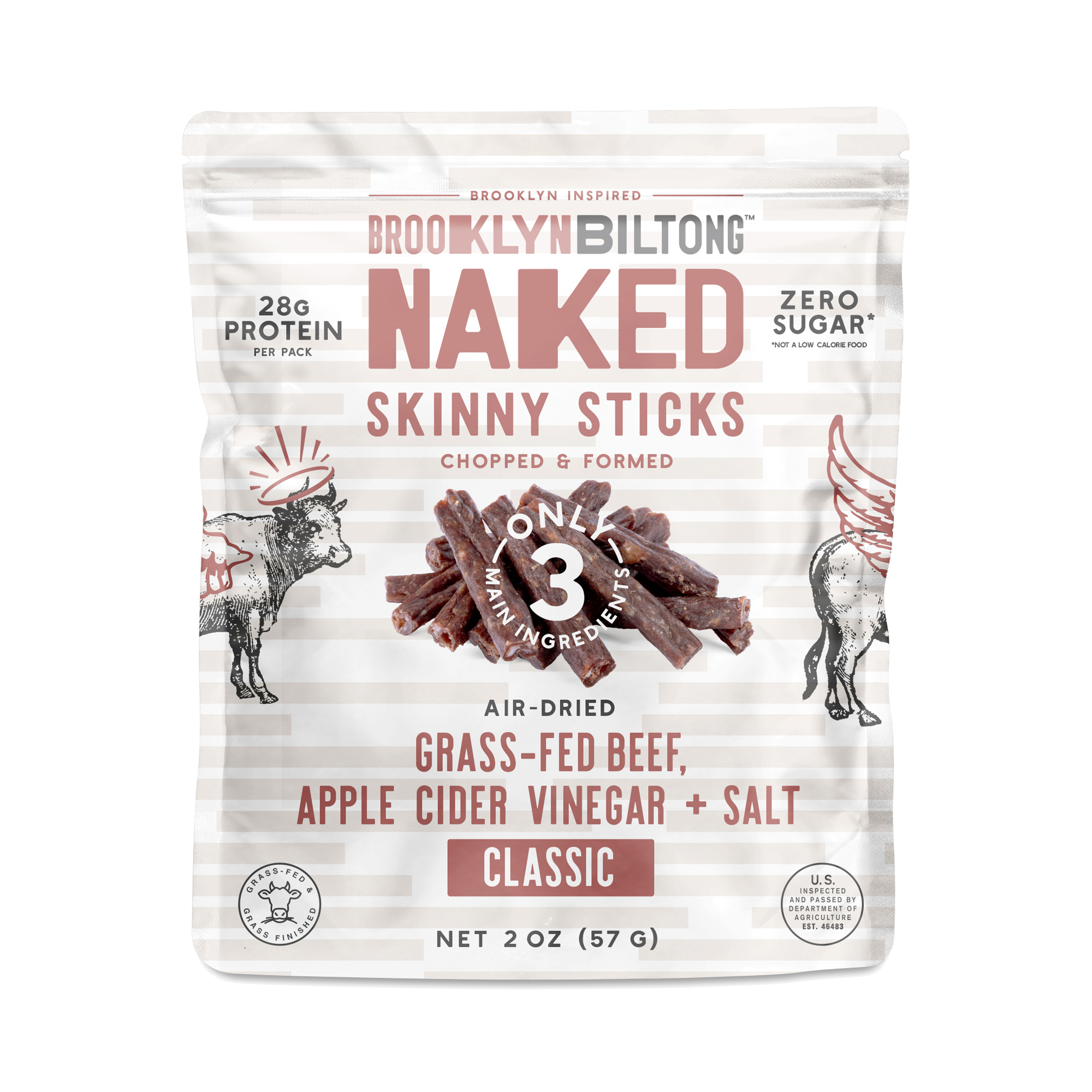 Brooklyn Biltong Naked Skinny Sticks, Classic | Thrive Market