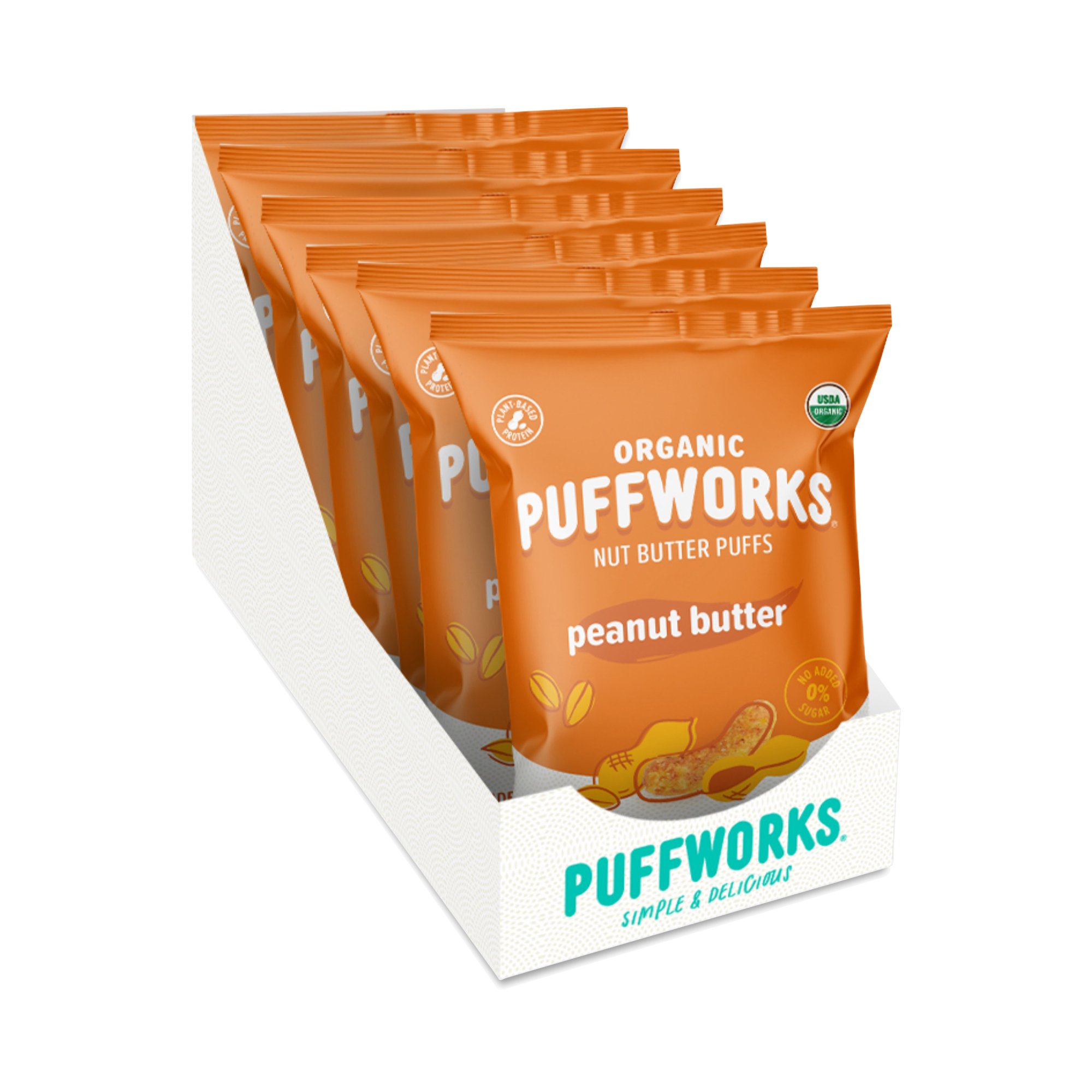 Puffworks Organic Nut Butter Puffs, Peanut Butter | Thrive Market