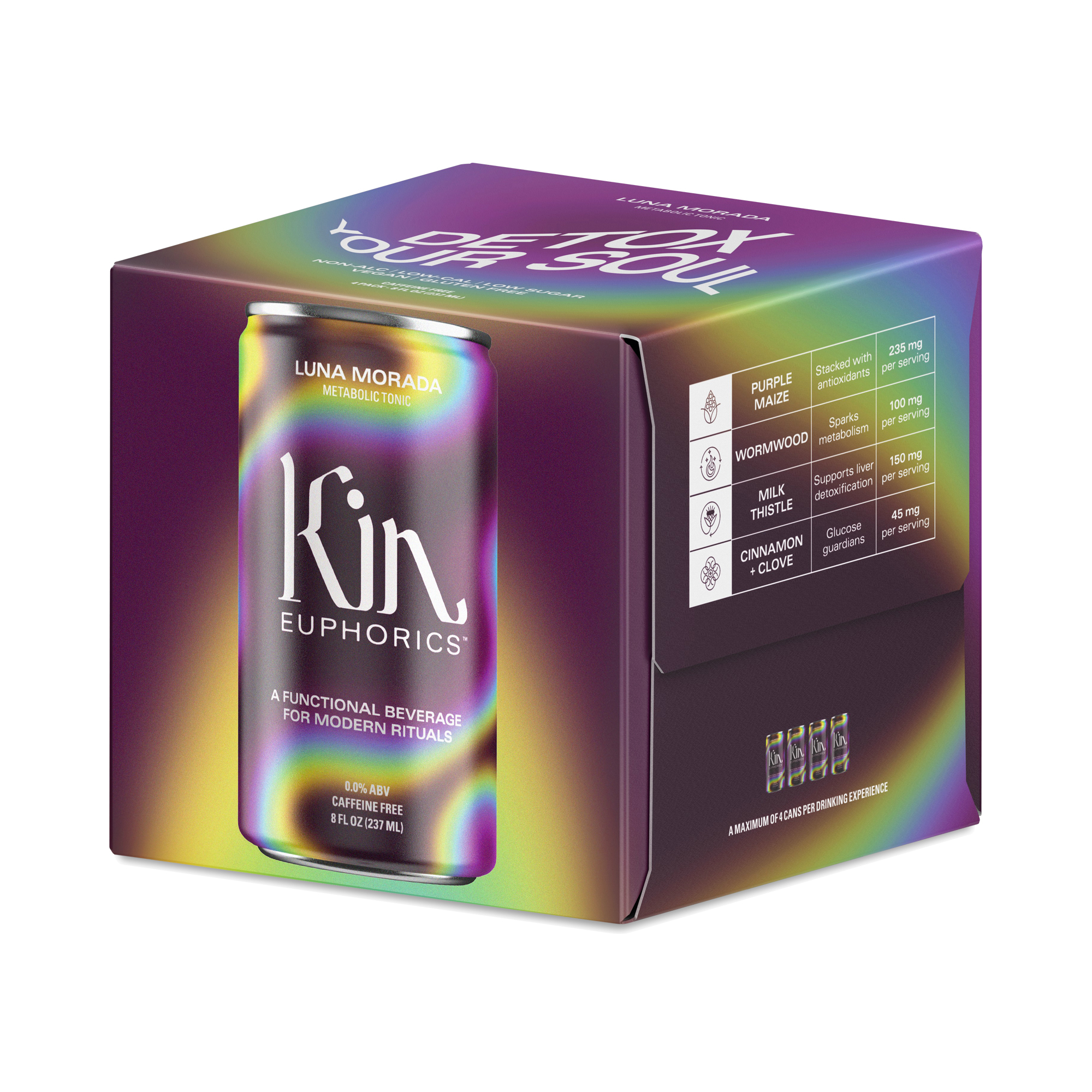 Kin Euphorics Functional Beverage, Luna Morada | Thrive Market