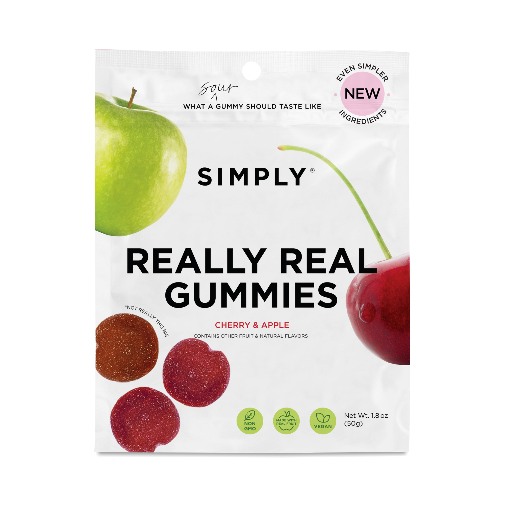 Simply Gum Really Real Gummies, Cherry & Apple | Thrive Market