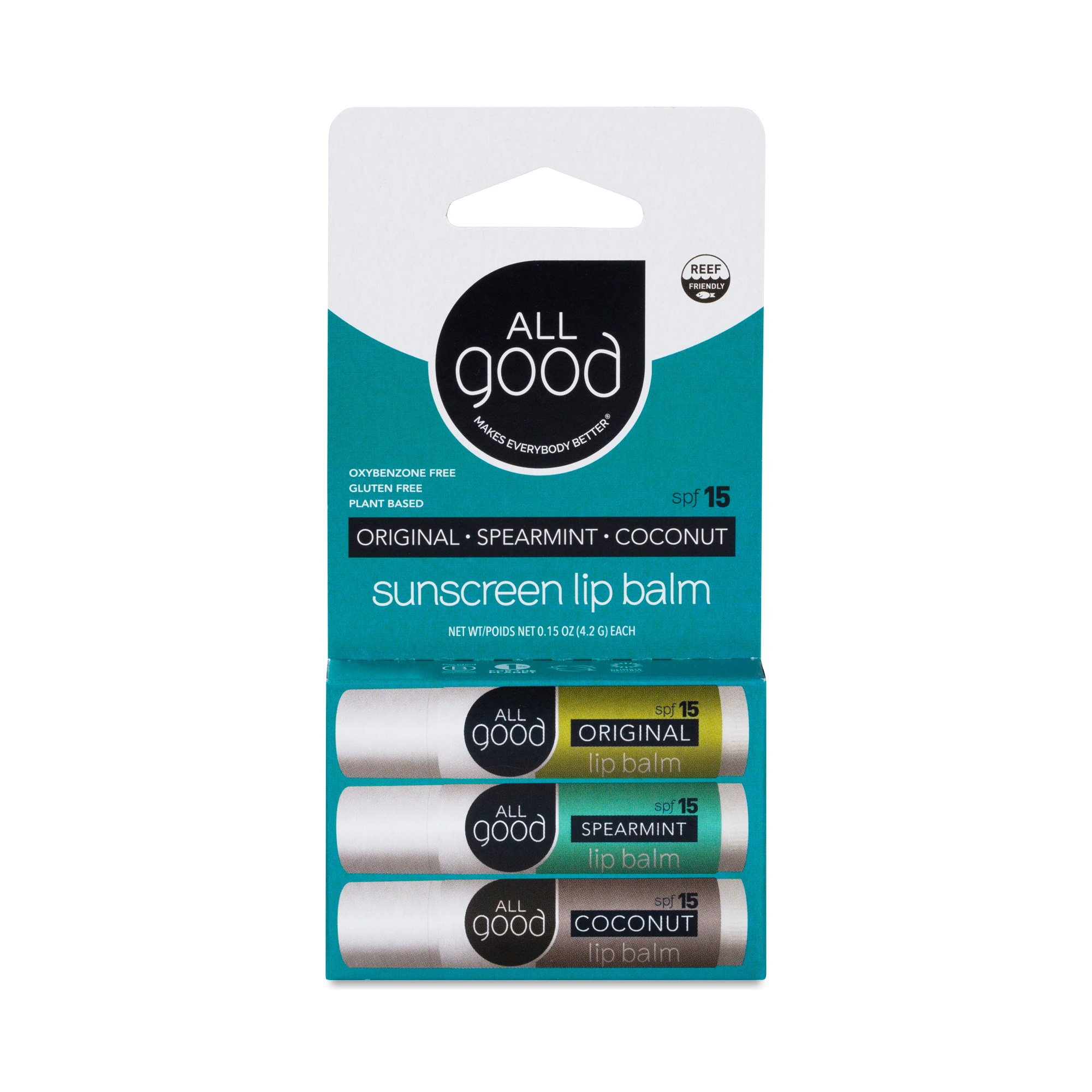 All Good Lip Balm SPF 15, Assorted, 3 Pack | Thrive Market