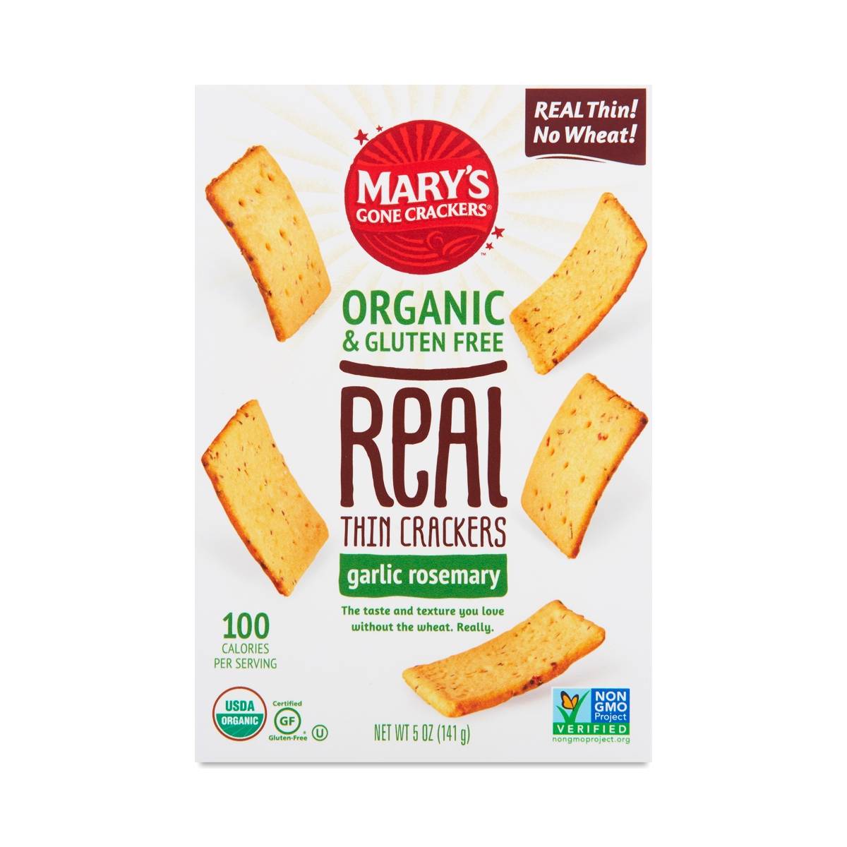Mary's Gone Crackers Real Thin Garlic Rosemary Crackers - Thrive Market