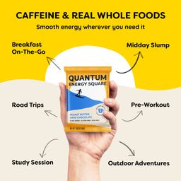 Quantum Energy Squares Value Pack Caffeine & Protein Bars, Dark ...