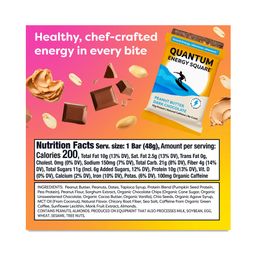 Quantum Energy Squares Value Pack, Caffeine & Protein Bars, Peanut ...