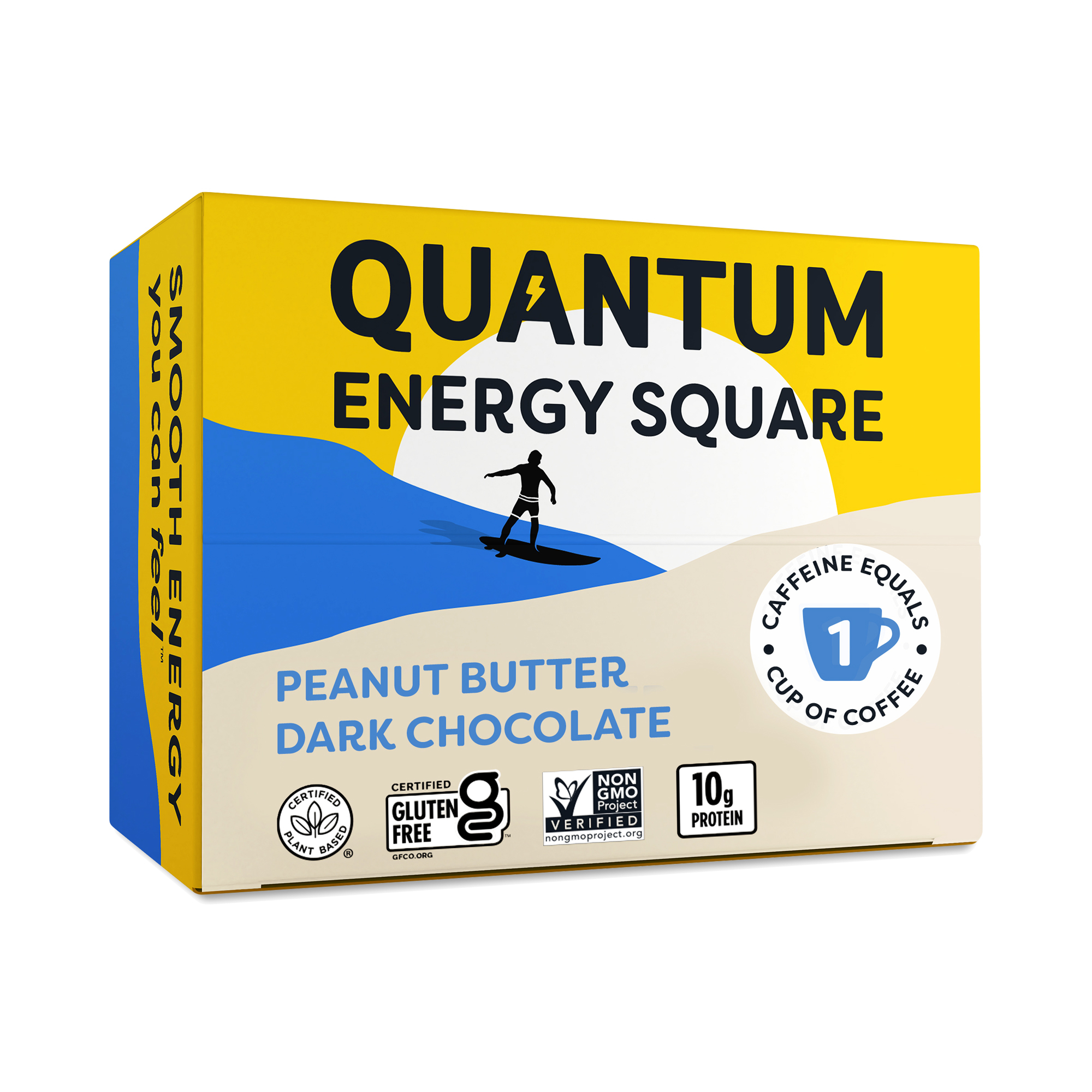 Quantum Energy Squares Value Pack Caffeine & Protein Bars, Peanut ...