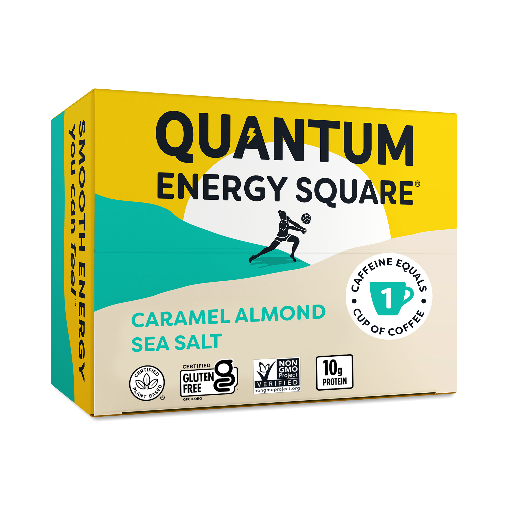 Quantum Energy Squares Value Pack Caffeine & Protein Bars, Caramel ...