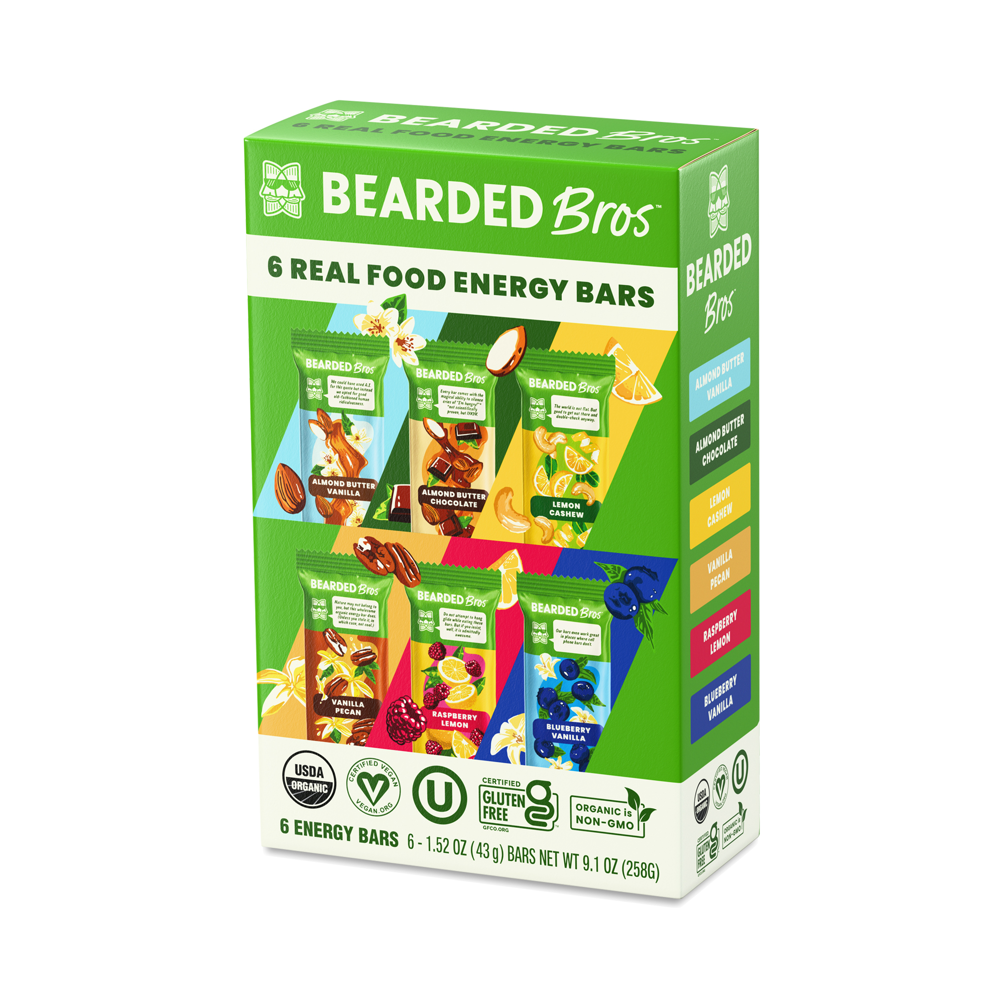 Bearded Brothers Organic Real Food Energy Bars, Variety Pack | Thrive ...
