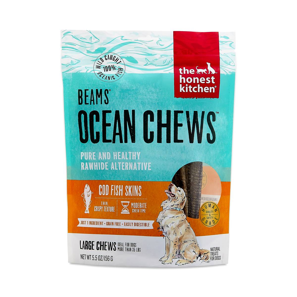The Honest Kitchen Beams Ocean Chews, Cod Fish Skins - Thrive Market