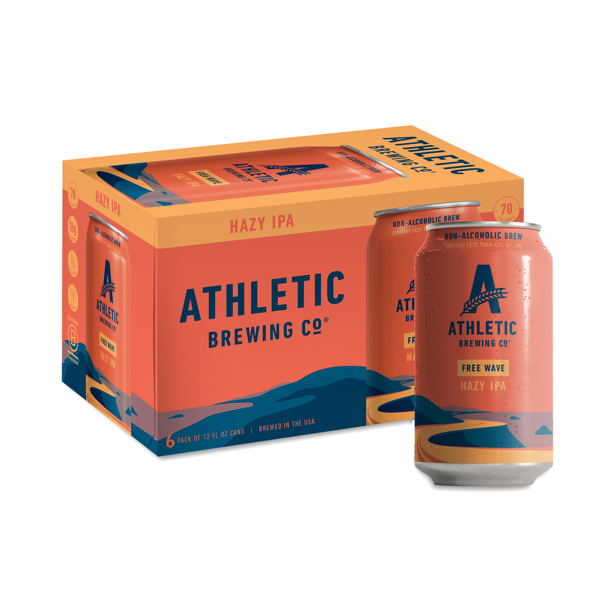Athletic Brewing Company Non-Alcoholic Brew, Free Wave Hazy IPA ...