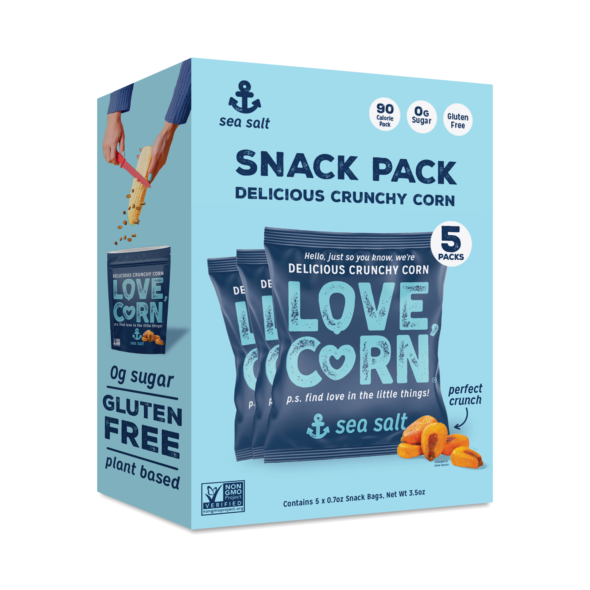 Love Corn Delicious Crunchy Corn, Sea Salt, Snack Pack | Thrive Market