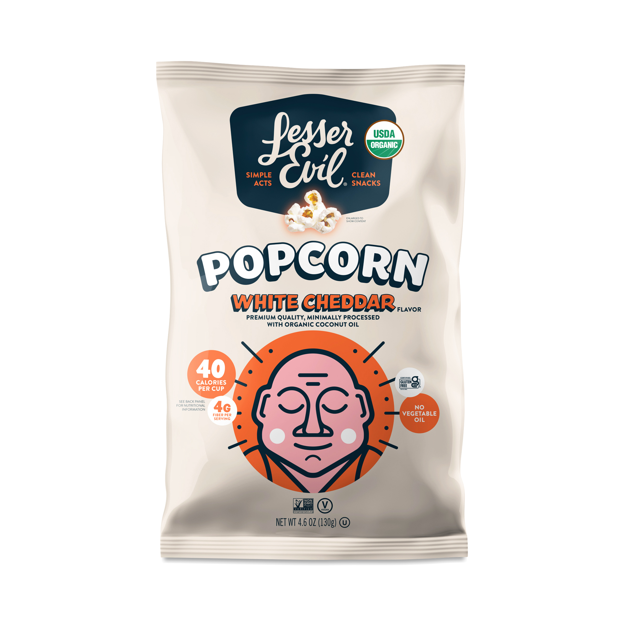 LesserEvil Organic Popcorn, White Cheddar | Thrive Market