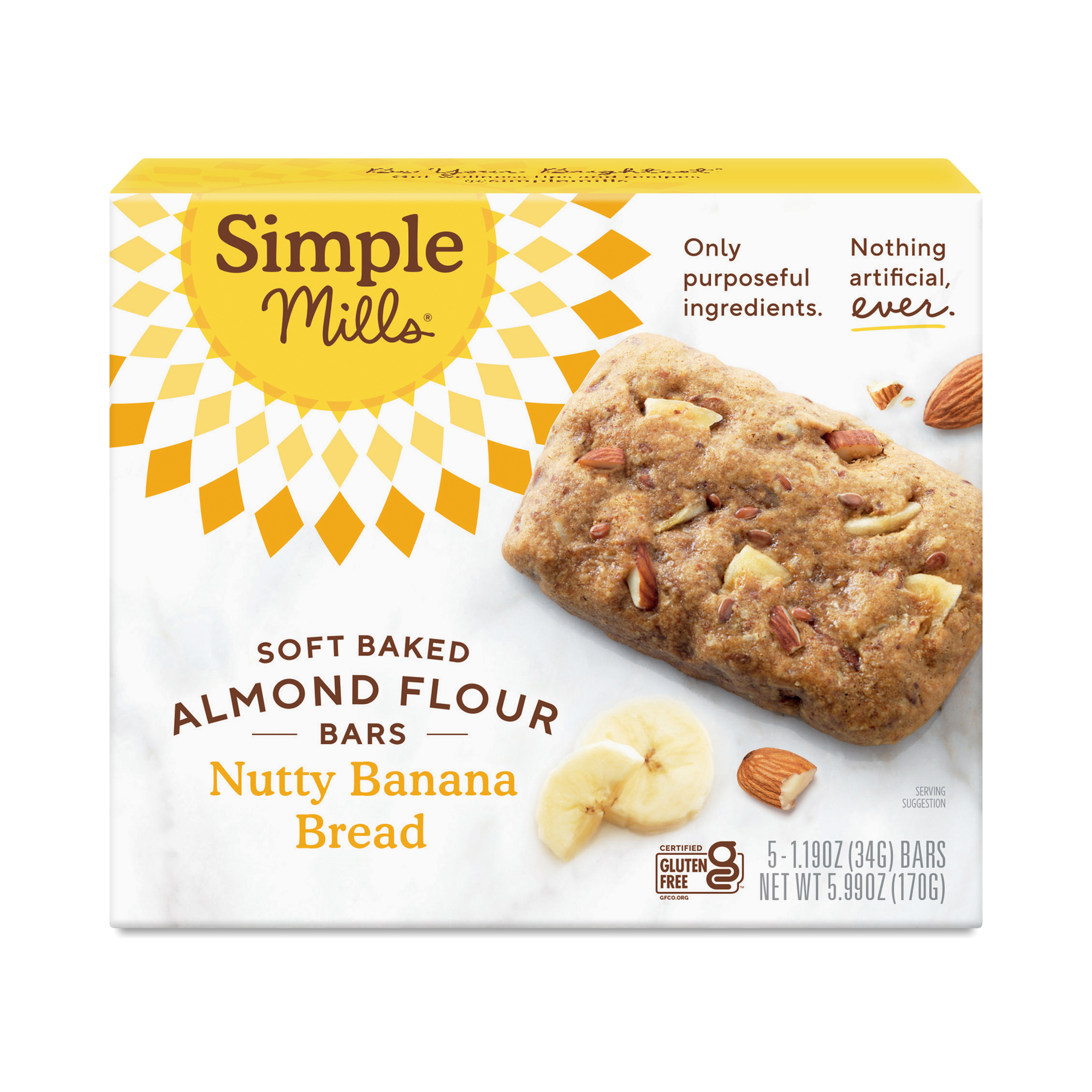 Simple Mills Soft Baked Almond Flour Bars, Nutty Banana Bread | Thrive ...