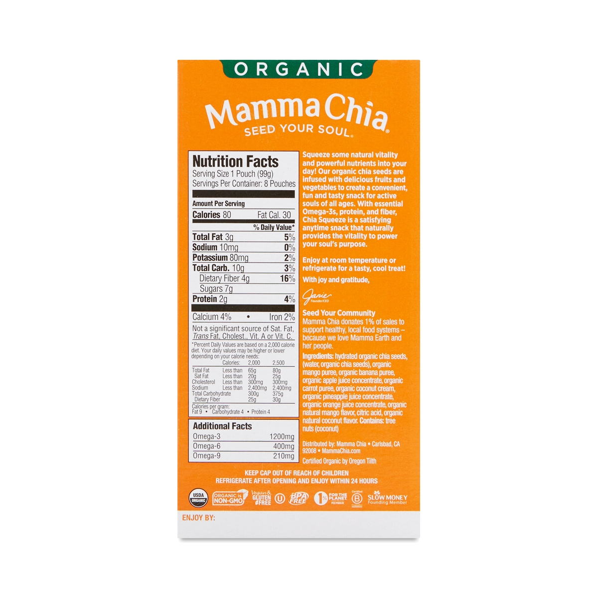 Mamma Chia Chia Squeeze, Mango Coconut | Thrive Market