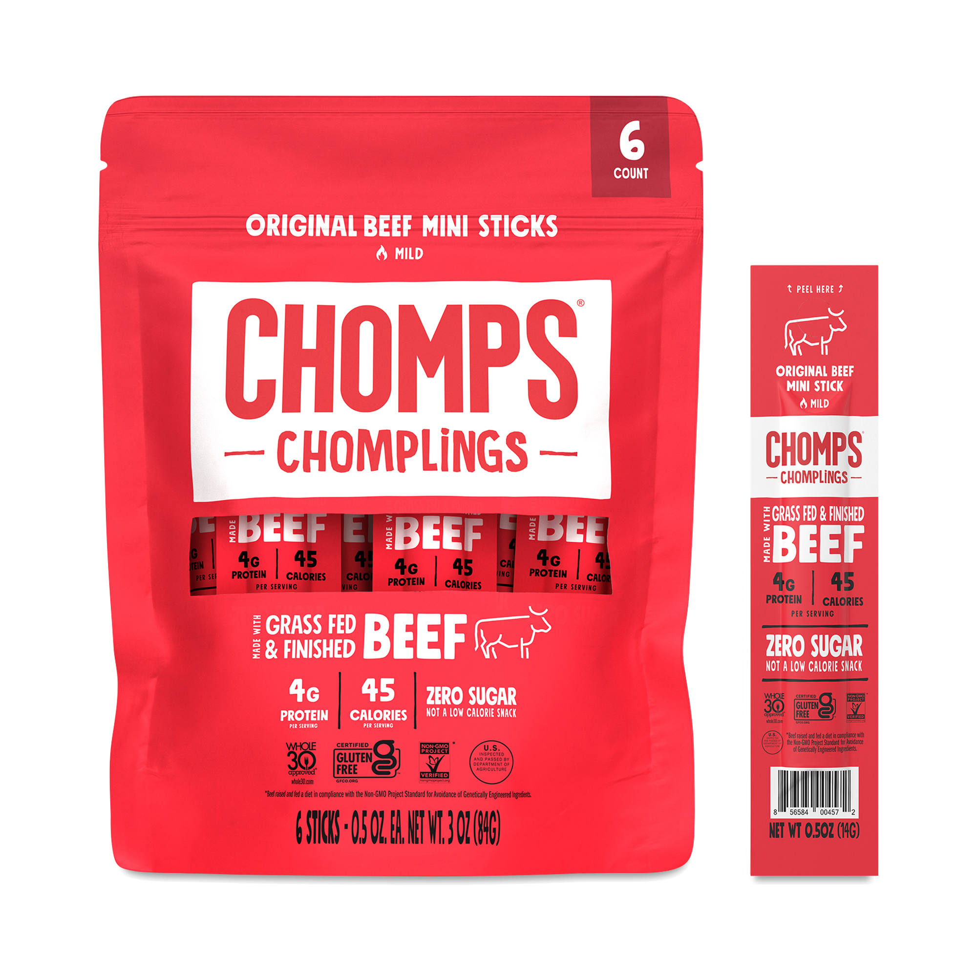 CHOMPS Mini Grass-Fed Beef Chomplings | Thrive Market