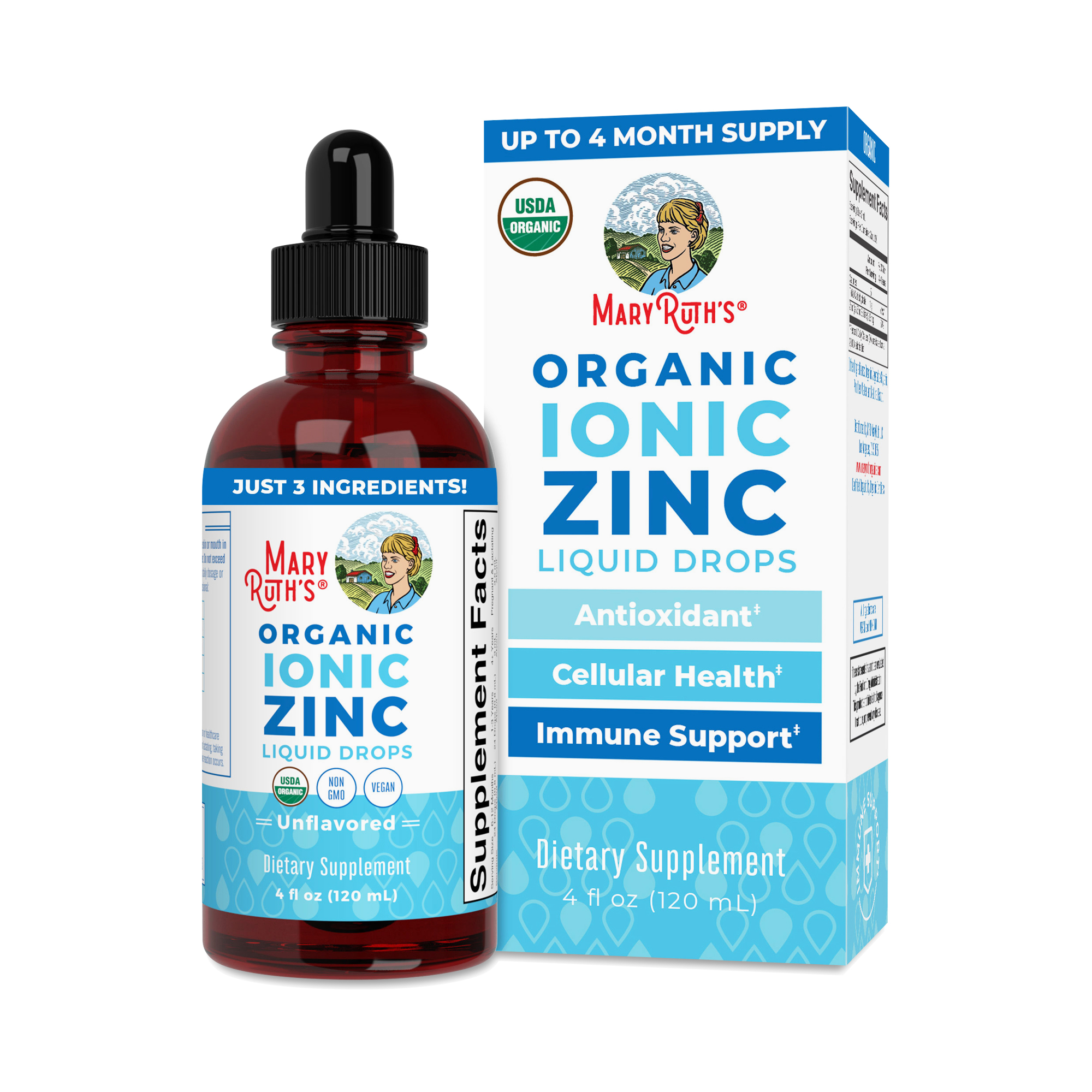 MaryRuth's Organic Ionic Zinc Liquid Drops, Unflavored | Thrive Market
