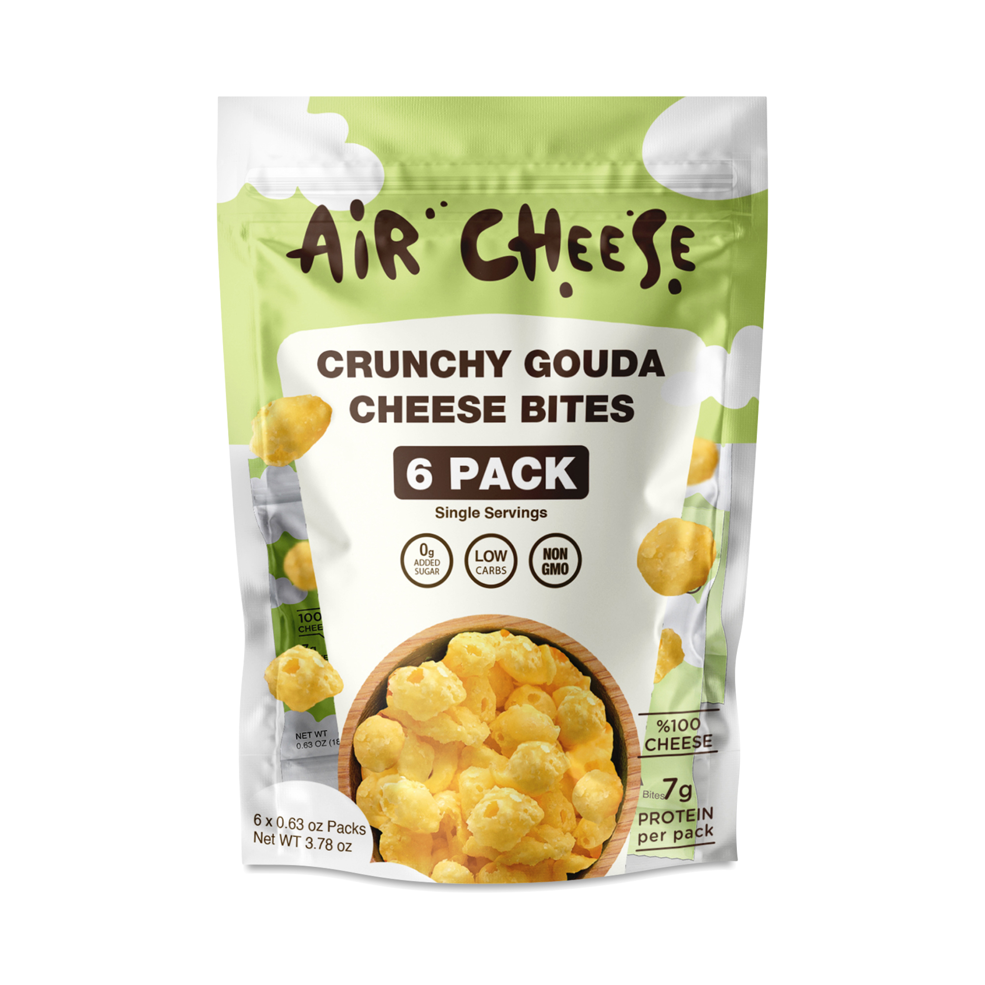 Poshi Air Cheese Crunchy Cheese Bites, Gouda, Snack Pack | Thrive Market