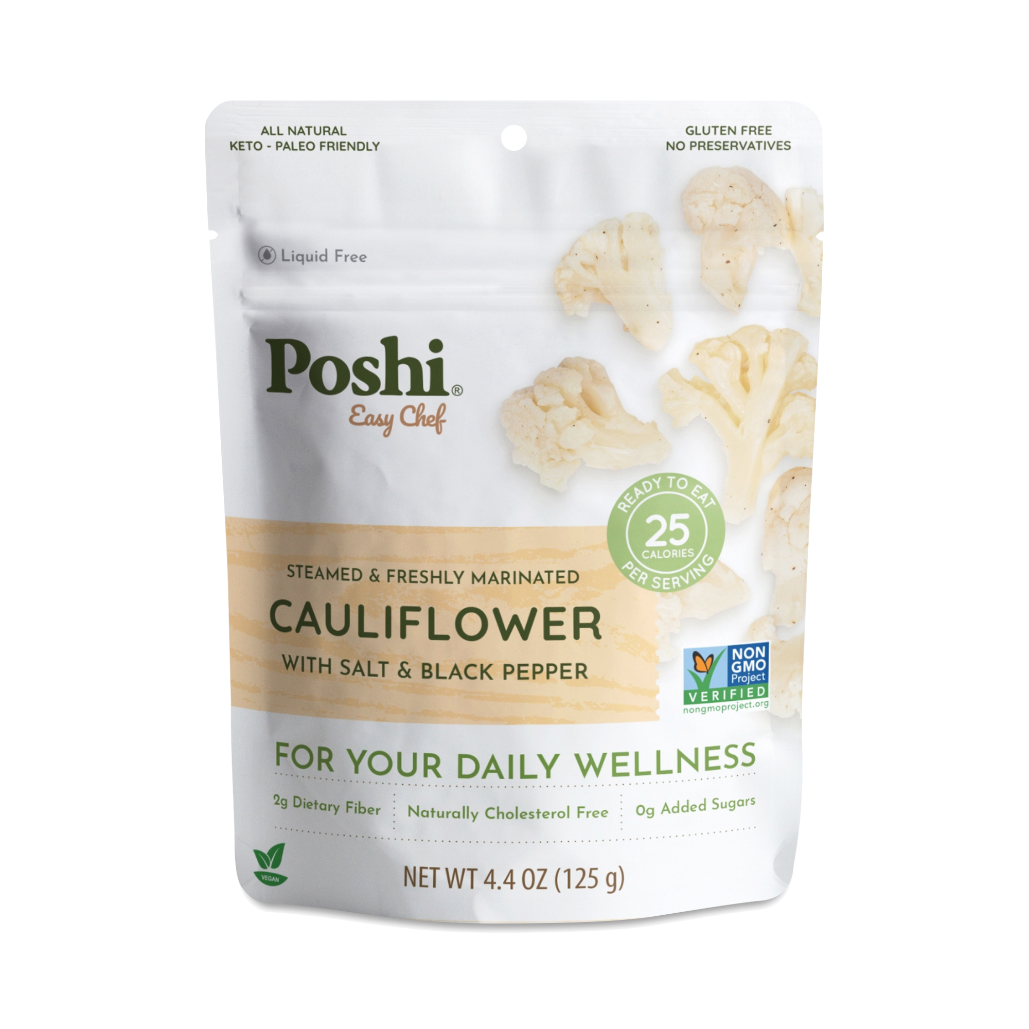 Poshi Steamed & Marinated Cauliflower, Salt & Black Pepper | Thrive Market