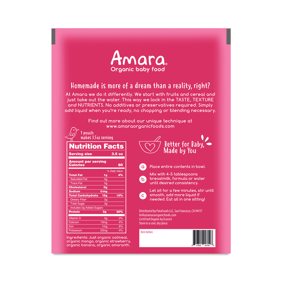 Amara Baby Food Ancient Grain Cereal with Fruit Bites | Thrive Market