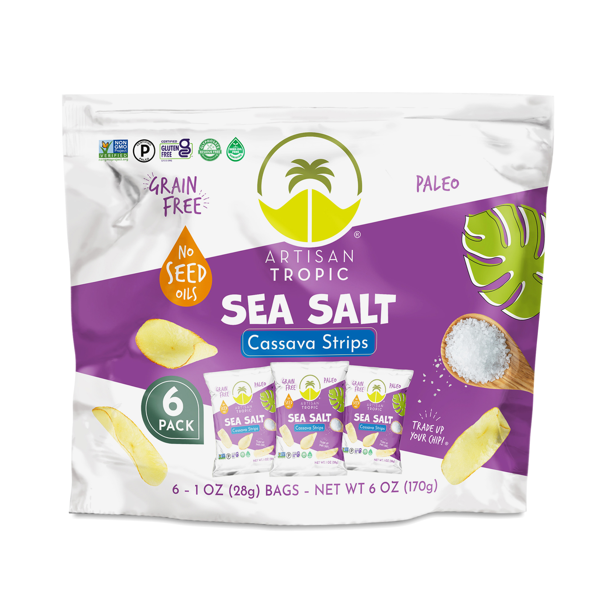 Artisan Tropic Cassava Strips, Sea Salt, Snack Packs | Thrive Market