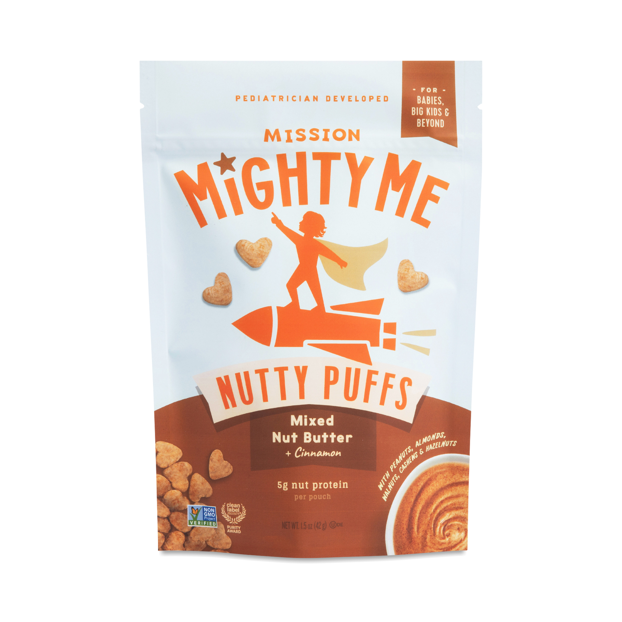 Mission MightyMe Nutty Puffs, Mixed Nut Butter & Cinnamon | Thrive Market