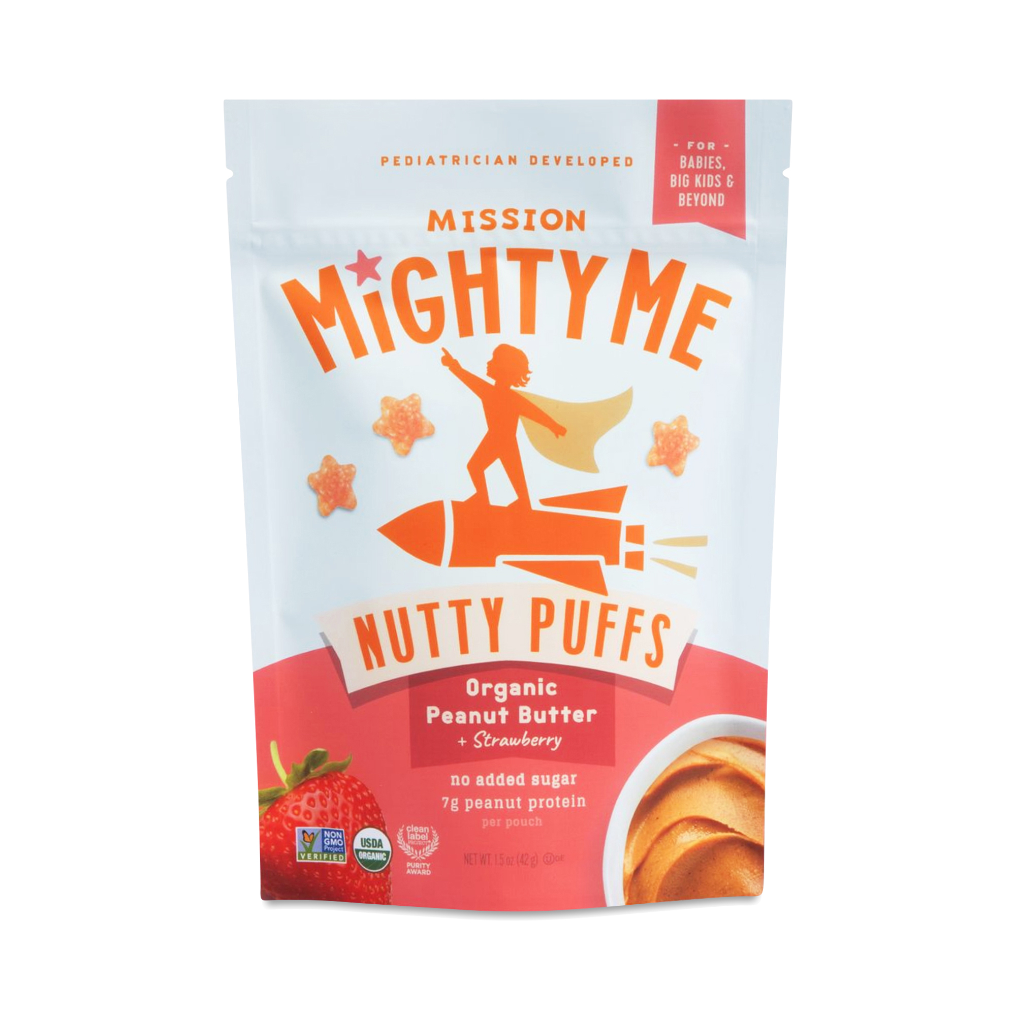 Mission MightyMe Nutty Puffs, Peanut Butter & Strawberry | Thrive Market