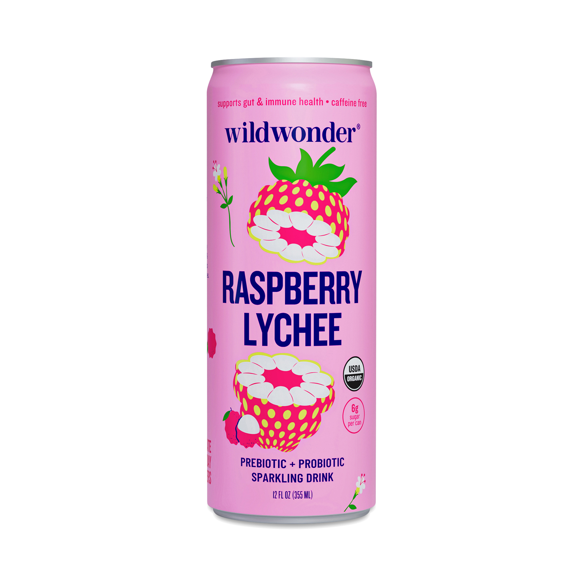 wildwonder Prebiotic & Probiotic Sparkling Drink, Raspberry Lychee ...