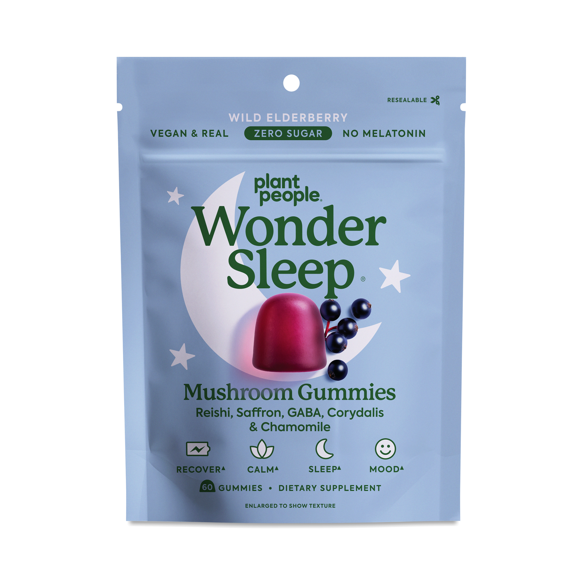 Plant People Wonder Sleep Mushroom Gummies, Wild Elderberry | Thrive Market