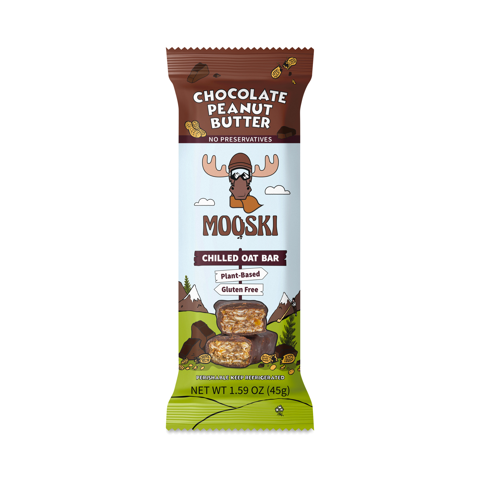 Mooski Chilled Oat Bar, Chocolate Peanut Butter | Thrive Market