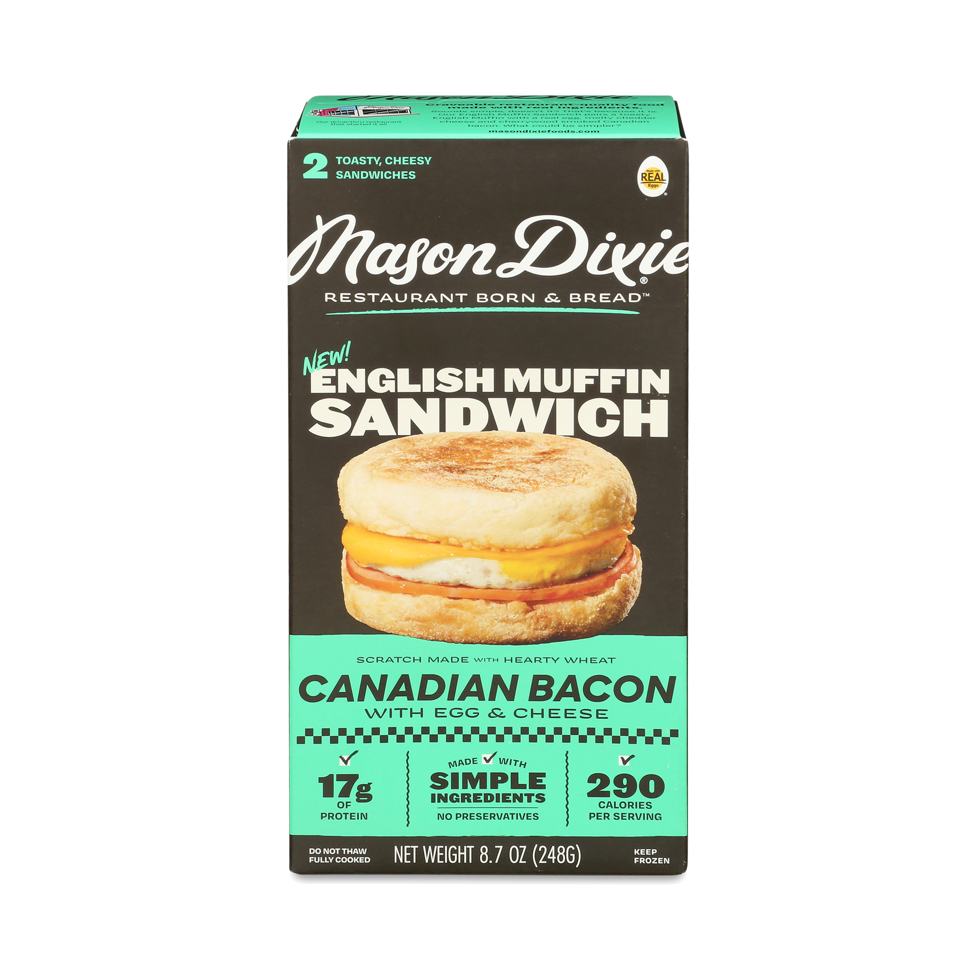 Mason Dixie Foods English Muffin Sandwich, Canadian Bacon with Egg ...