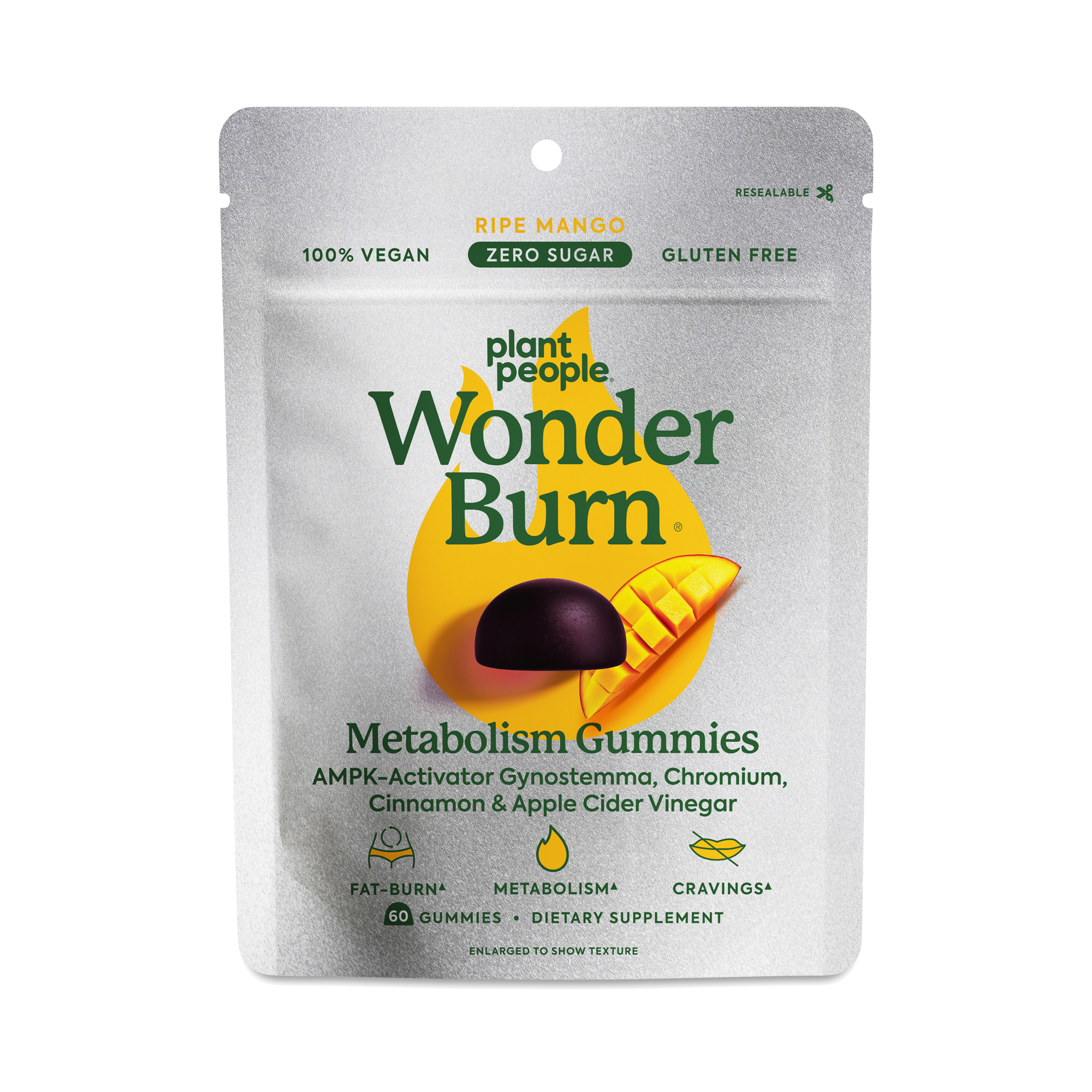 Plant People Wonder Burn Metabolism Gummies, Ripe Mango | Thrive Market