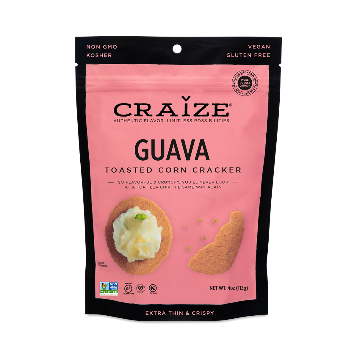 Craize Toasted Corn Crackers, Guava | Thrive Market