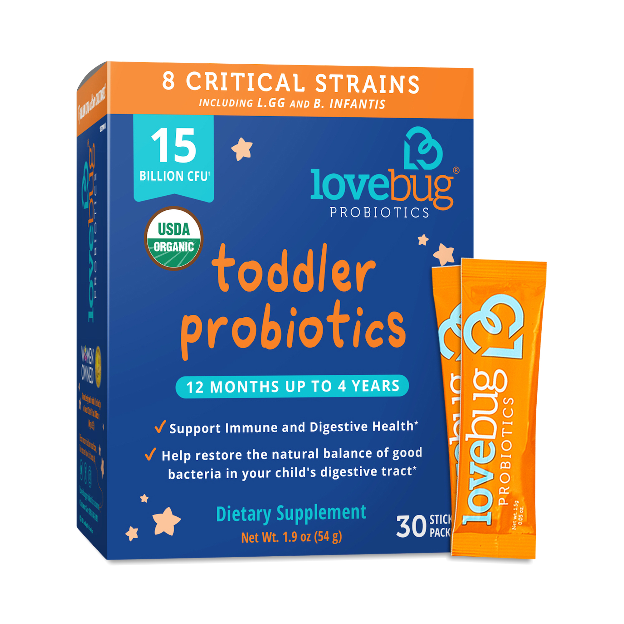 LoveBug Probiotics Toddler Probiotics, Organic, 12 months - 4 years ...
