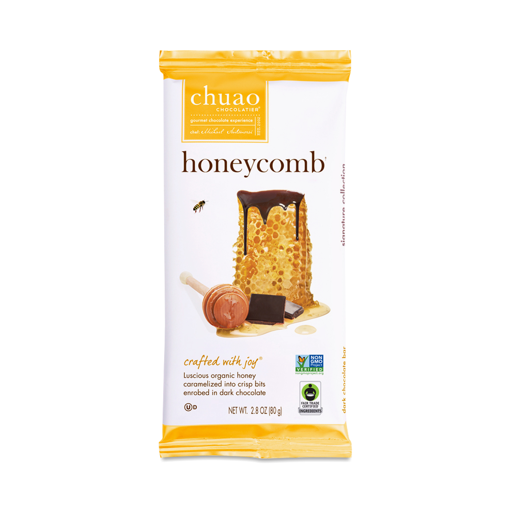 Chuao Chocolatier Dark Chocolate Bar, Honeycomb | Thrive Market