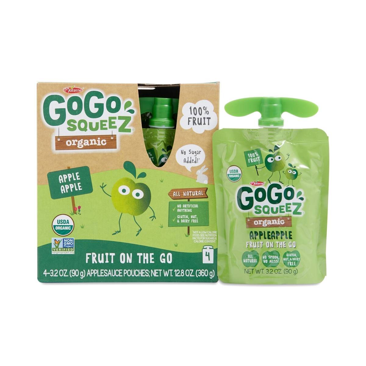 Apple Apple Organic Applesauce Squeezes by Materne - Thrive Market