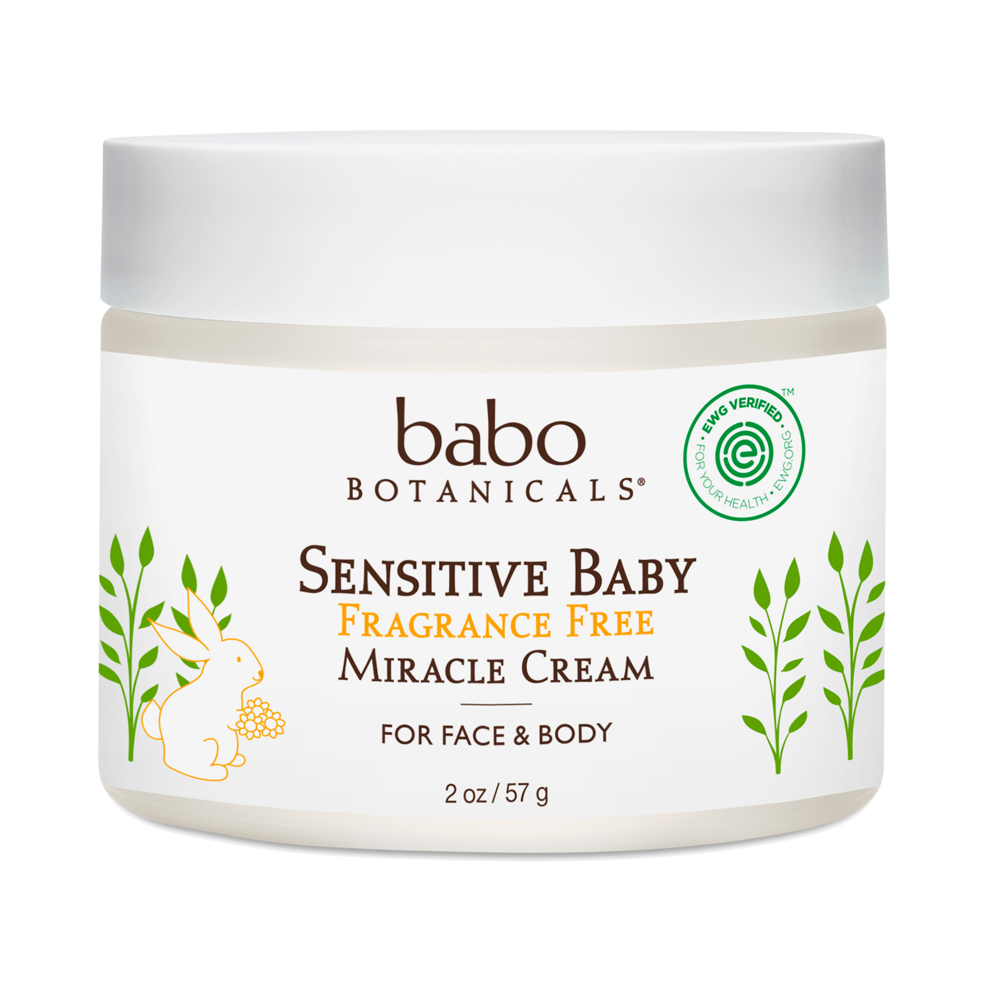 Babo Botanicals Sensitive Baby Miracle Cream for Face & Body, Fragrance Free | Thrive Market