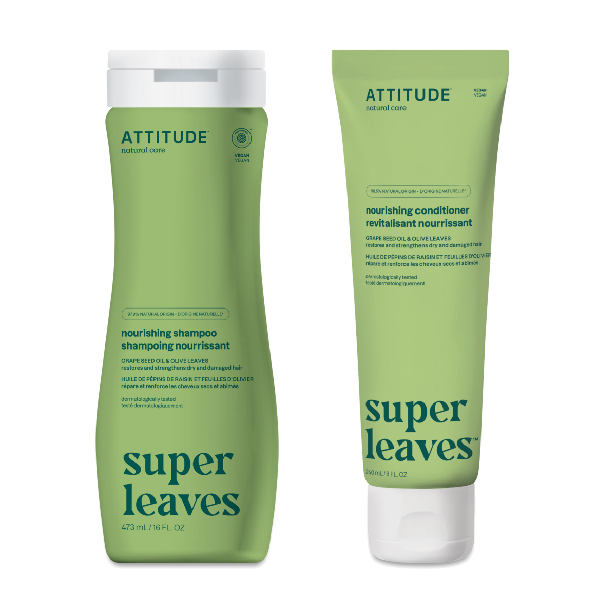 Attitude Super Leaves Shampoo & Conditioner Bundle, Nourishing ...