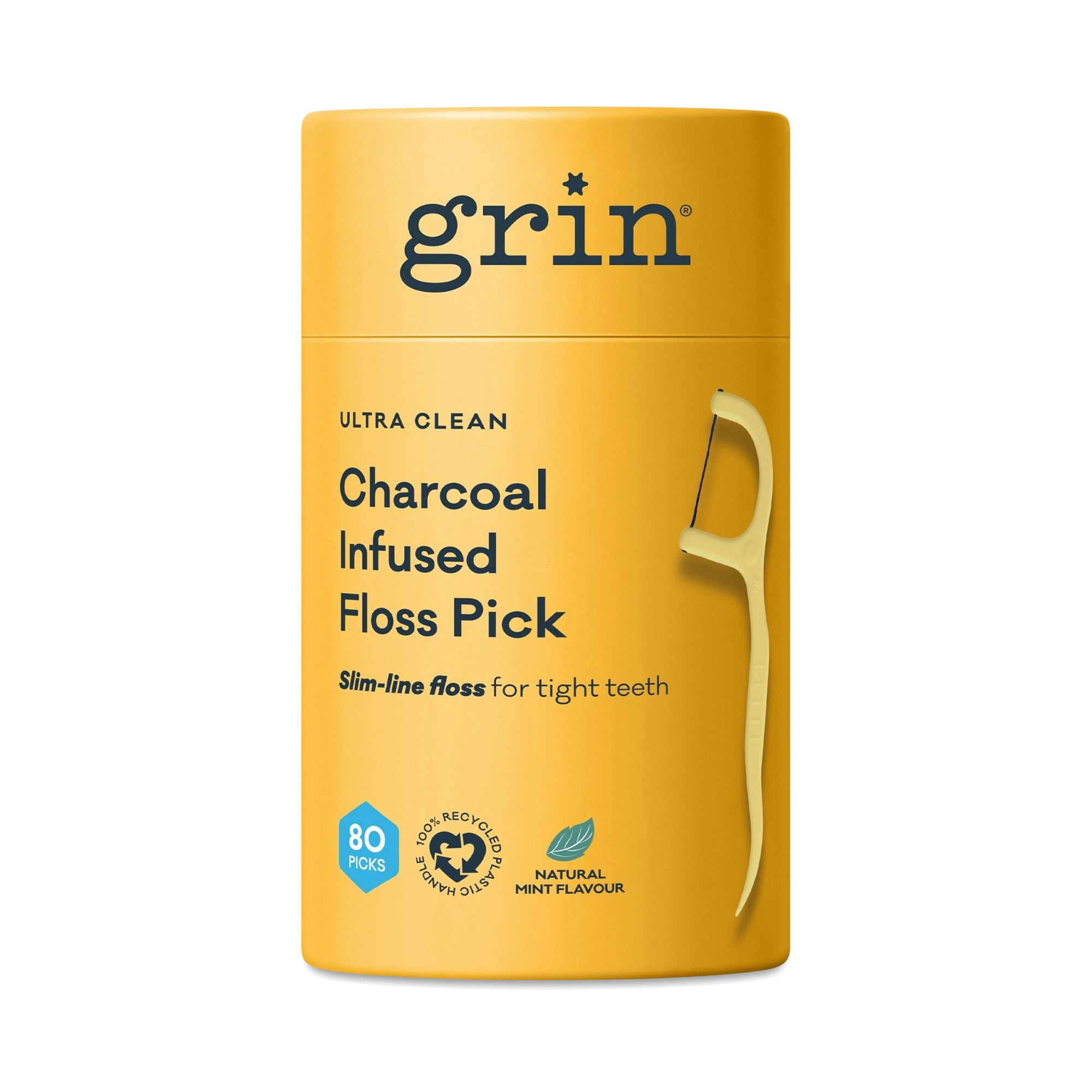 Grin Ultra Clean Charcoal Infused Floss Pick | Thrive Market