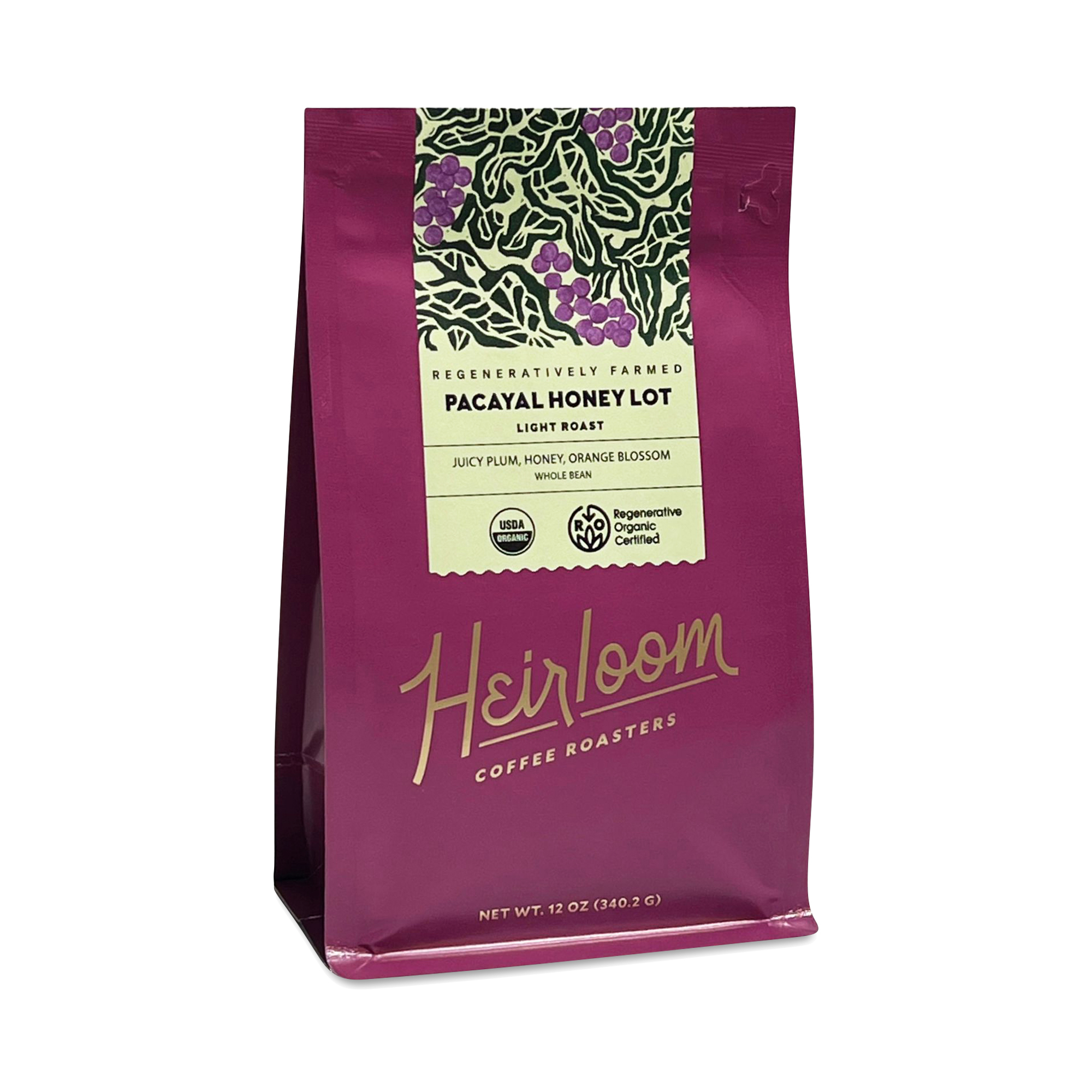 Heirloom Coffee Roasters Whole Bean Coffee, Pacayal Honey Lot Light ...